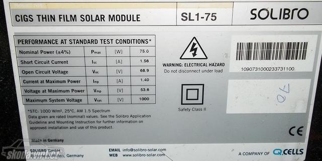 Fotovoltaické panely 70w